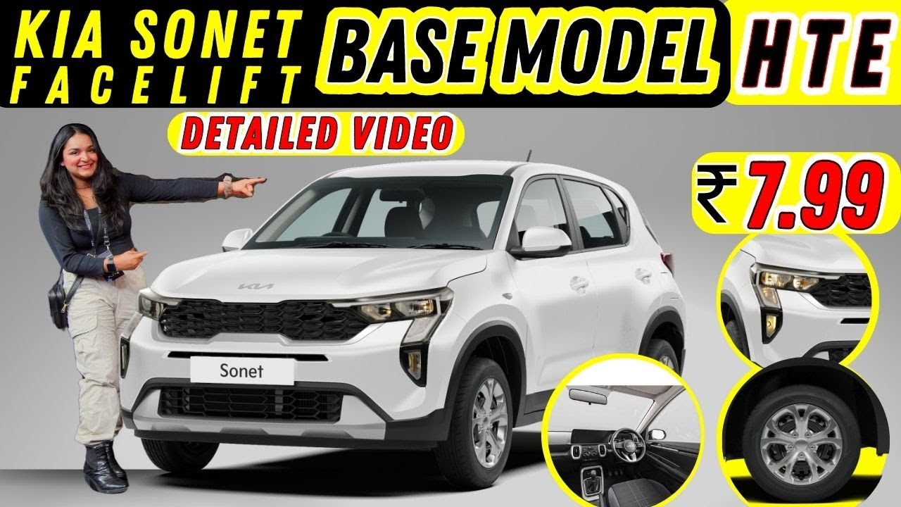 Kia Sonet Facelift Base Model HTE Detailed Video - Sonet Facelift Base ...