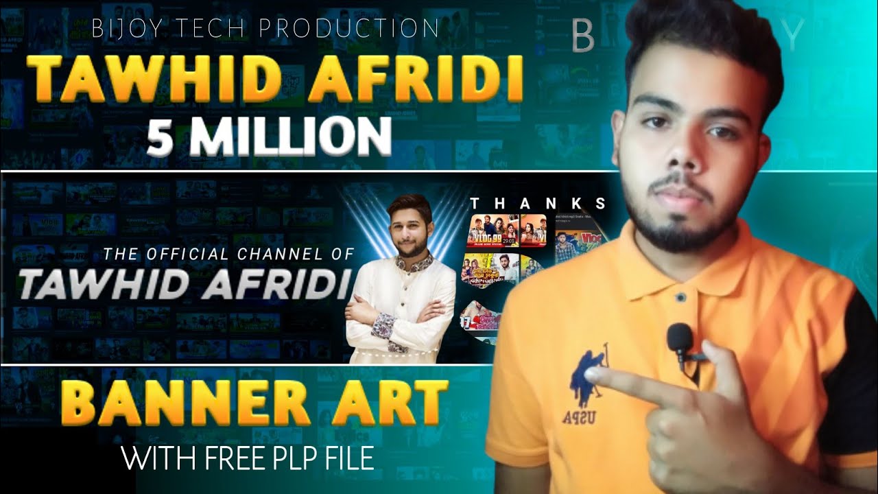 Tawhid afridi new channel banner design with plp file Free Download ...