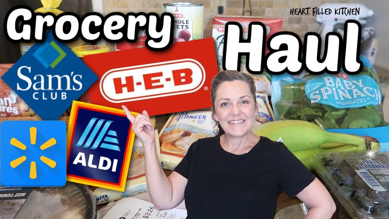 HEB ALDI SAMS WALMART GROCERY HAULS | Food Inspiration - YouTube