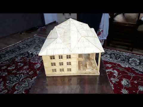 Домик из спичек 8/  spiçka çöpündən ev 8/ kibrit çöpünden ev yapımı 8