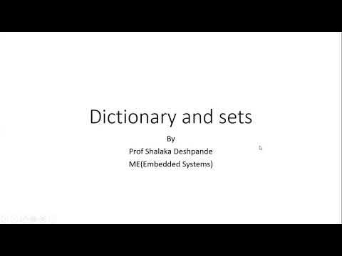 Dictionaries and sets in Python - YouTube