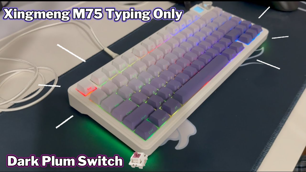 Dark Plum Thocky Linear Switch Typing | Xingmeng M75 Pro keyboard ...