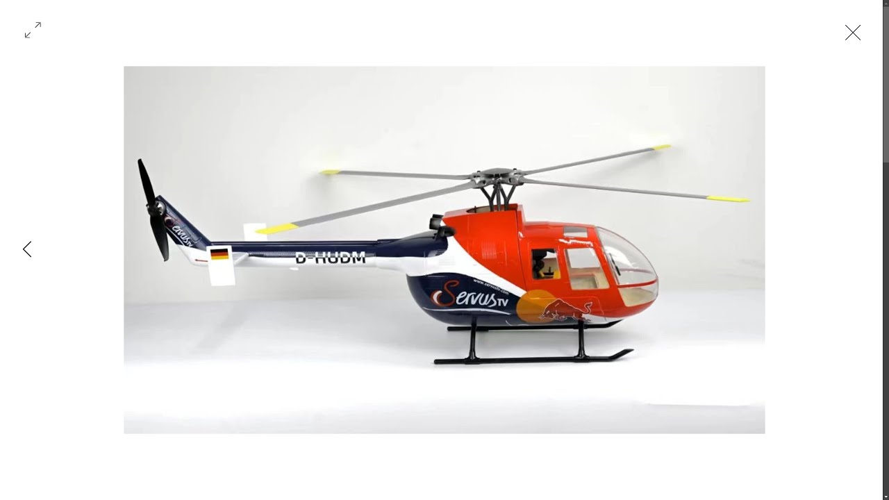 FlyWing Bell BO-105 Red Bull RC helicopter Maiden flight - YouTube