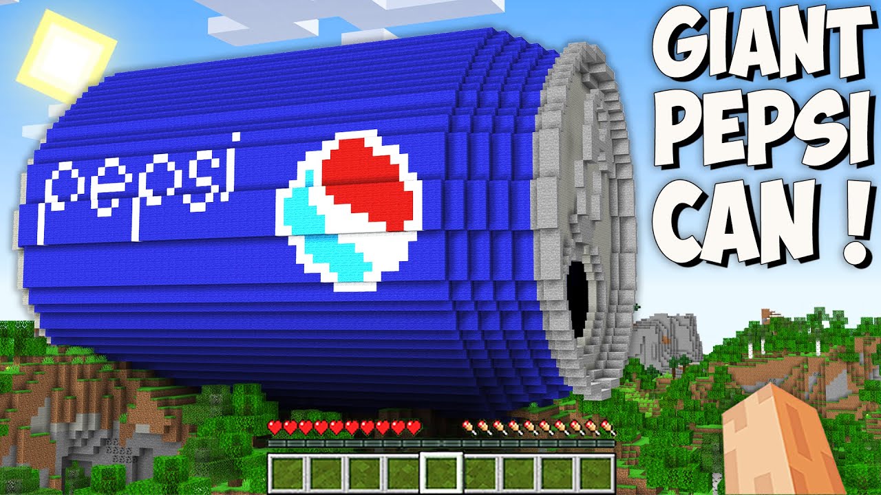 I found THE BIGGEST PEPSI CAN in Minecraft! What is HIDDEN inside GIANT ...