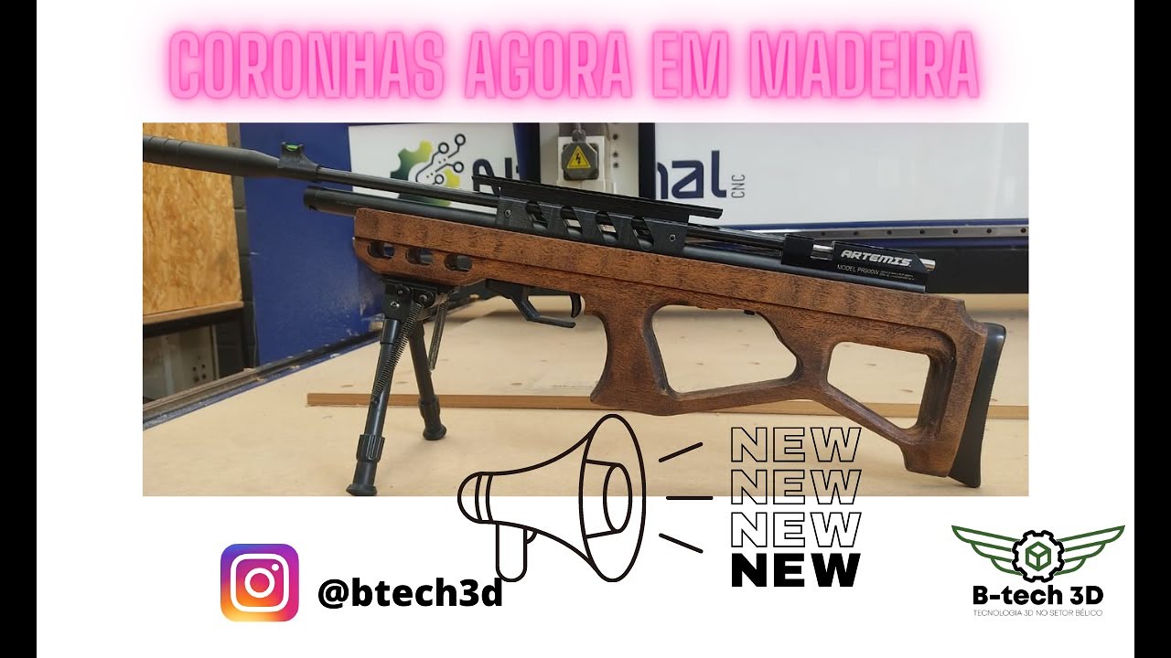 Primeira Coronha Feita em Madeira E sistema em Aluminio - Pr900w ...