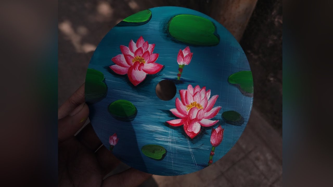 Aesthetic CD painting idea💡 CD painting with acrylic paint💿 - YouTube