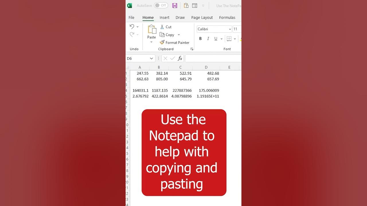 Use the NOTEPAD to help with copying and pasting 🧙‍♂️ #exceltutorial # ...