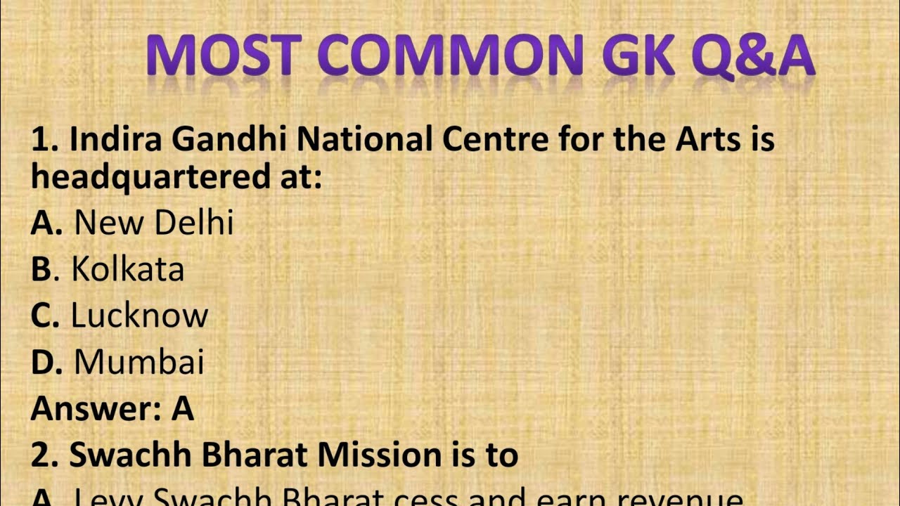 General Knowledge Questions Answer For Competitive Exam - YouTube