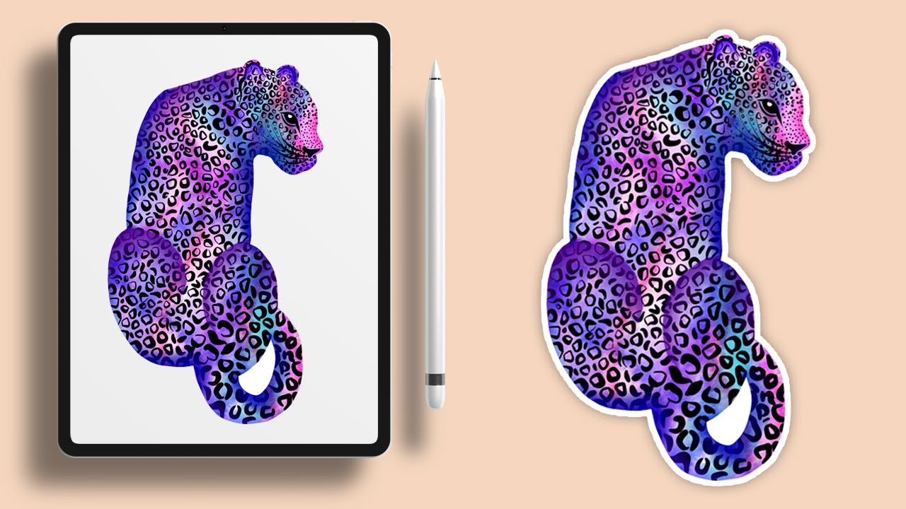 Lets draw Leopard! digital drawing | procreate drawing | satisfying ...