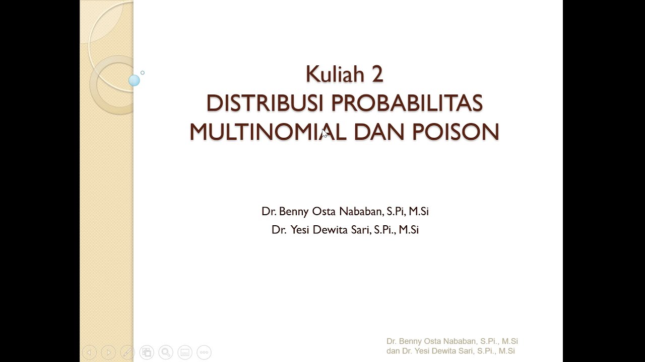 Kuliah 2 Distribusi Multinomial dan Poison Voice - YouTube