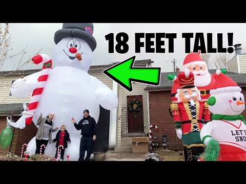 ⛄ We Got a Frosty the Snowman Inflatable and it's TALLER THAN OUR HOUSE ...