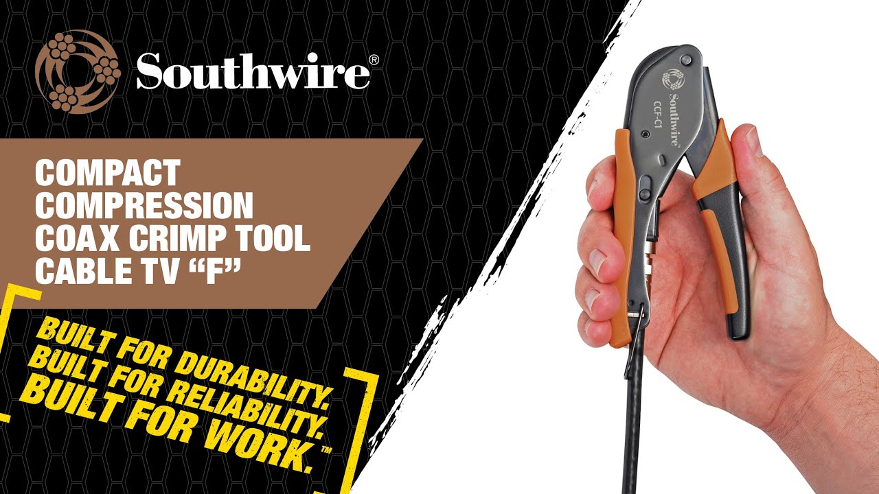 Compact Compression Coax Crimp Tool Cable TV "F" - YouTube