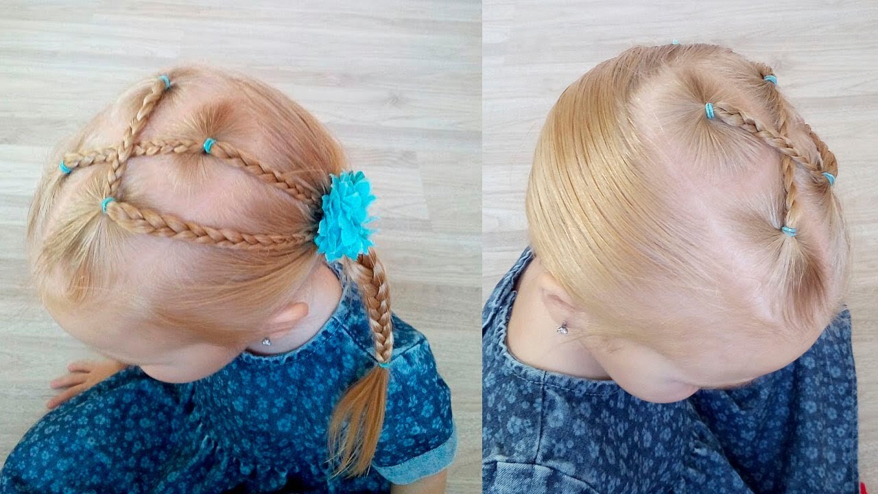 SIMPLE and BEAUTIFULLY! Mini braids cross crosswise. Hairstyle in the ...