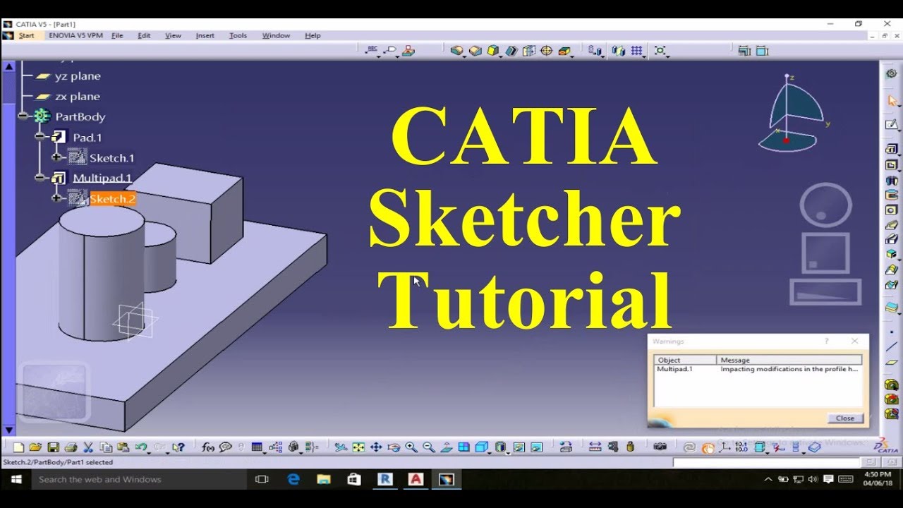 Catia Sketcher Tutorial - Catia Sketch Workbench - YouTube