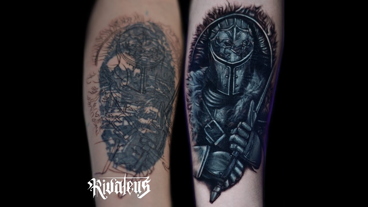 Realistic Portrait Cover up - Tattoo Timelapse - Dark Souls Faraam ...
