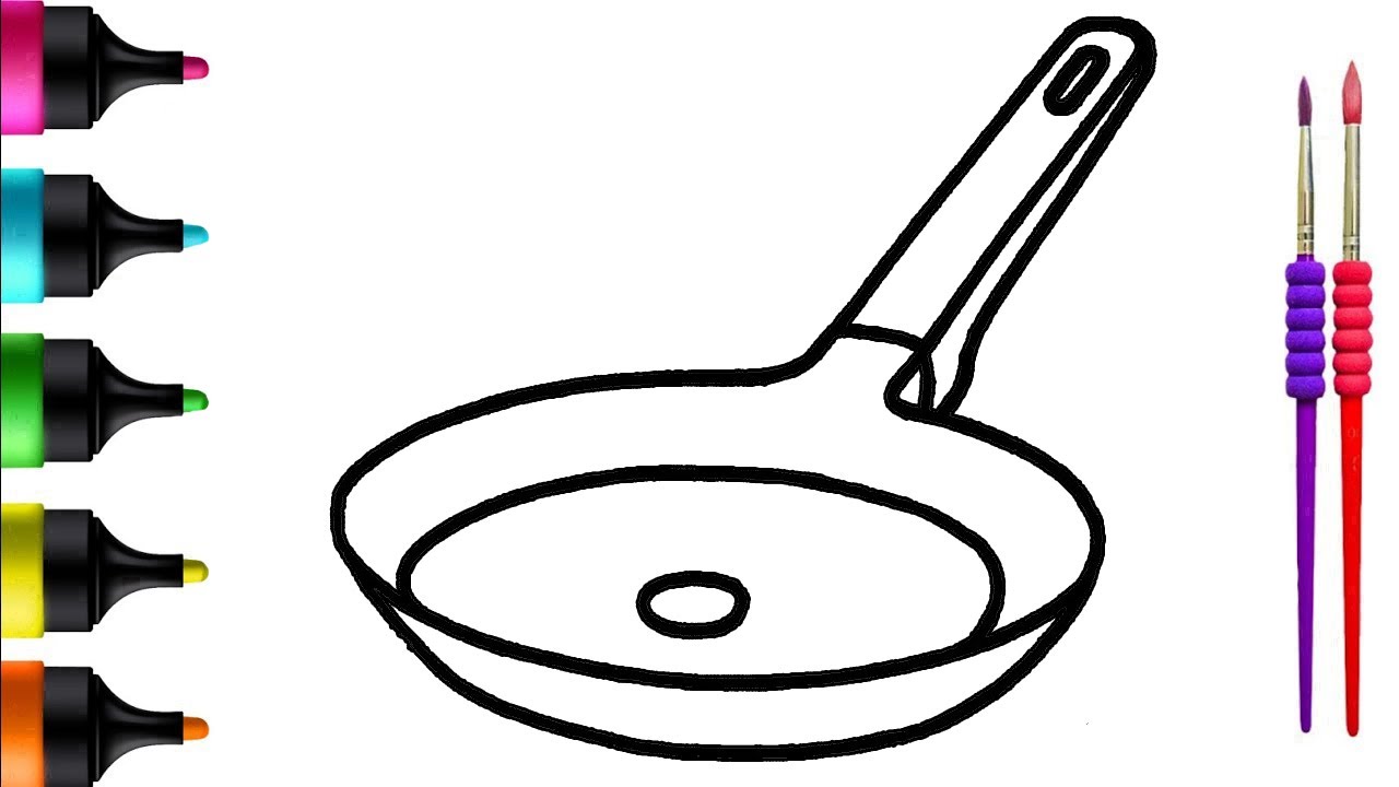 🍳🎨 Fun Pan Drawing, Painting and Coloring for Kids and Toddlers | Let's ...