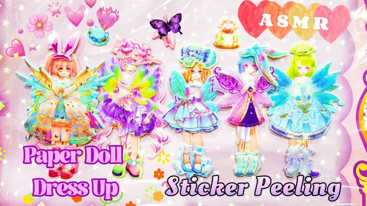 🍬Doll Dress Up🍰👭Sticker Peeling #paperdoll #doll #sticker #satisfying # ...