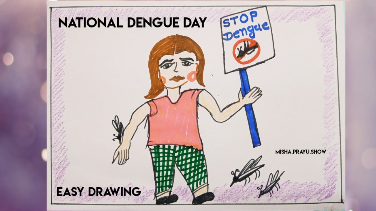National Dengue Day Poster Drawing | Dengue awareness drawing | How To ...
