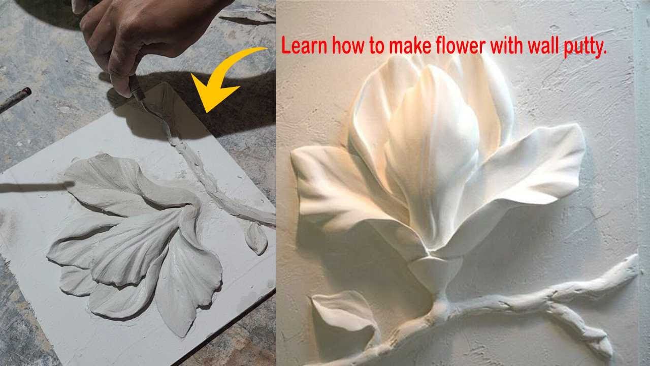 Learn how to make flower with wall putty | वॉल पुट्टी के साथ फ्लावर ...