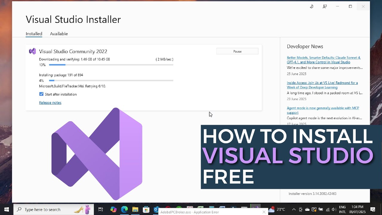How to Install Visual Studio Free (All Components, Real Time, No Pauses ...