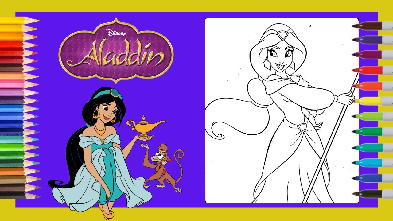 Watch Me Color | Disney Aladdin Princess Jasmine | Crayola Crayons ...