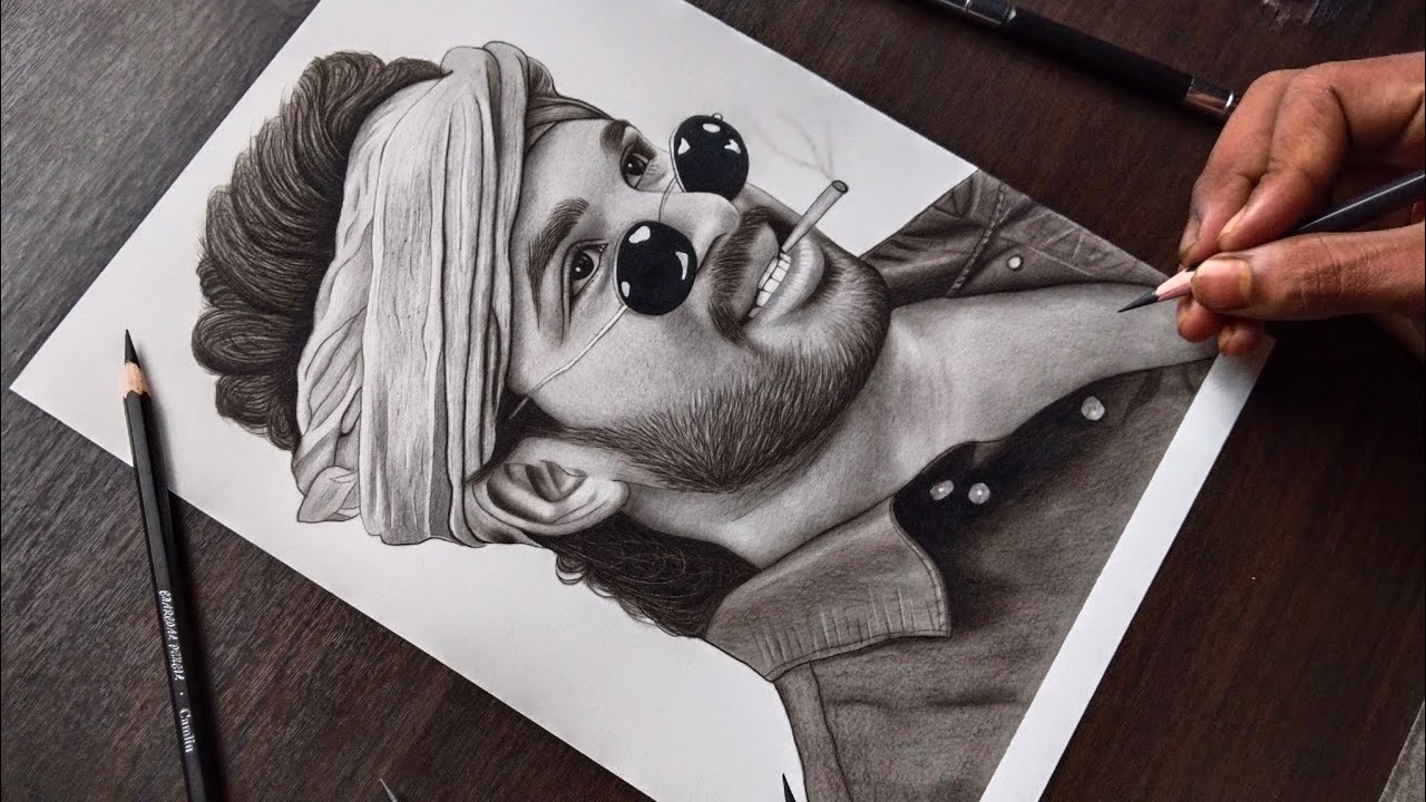 Drawing Allu Arjun 😃 How To Draw Allu Arjun | Timelapse Video - YouTube