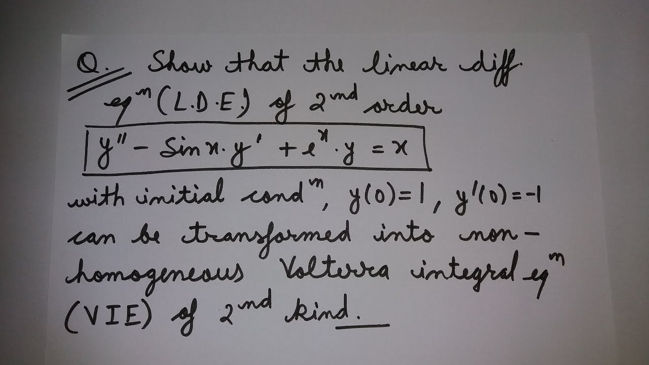 Integral Equation-Lecture 2 - YouTube