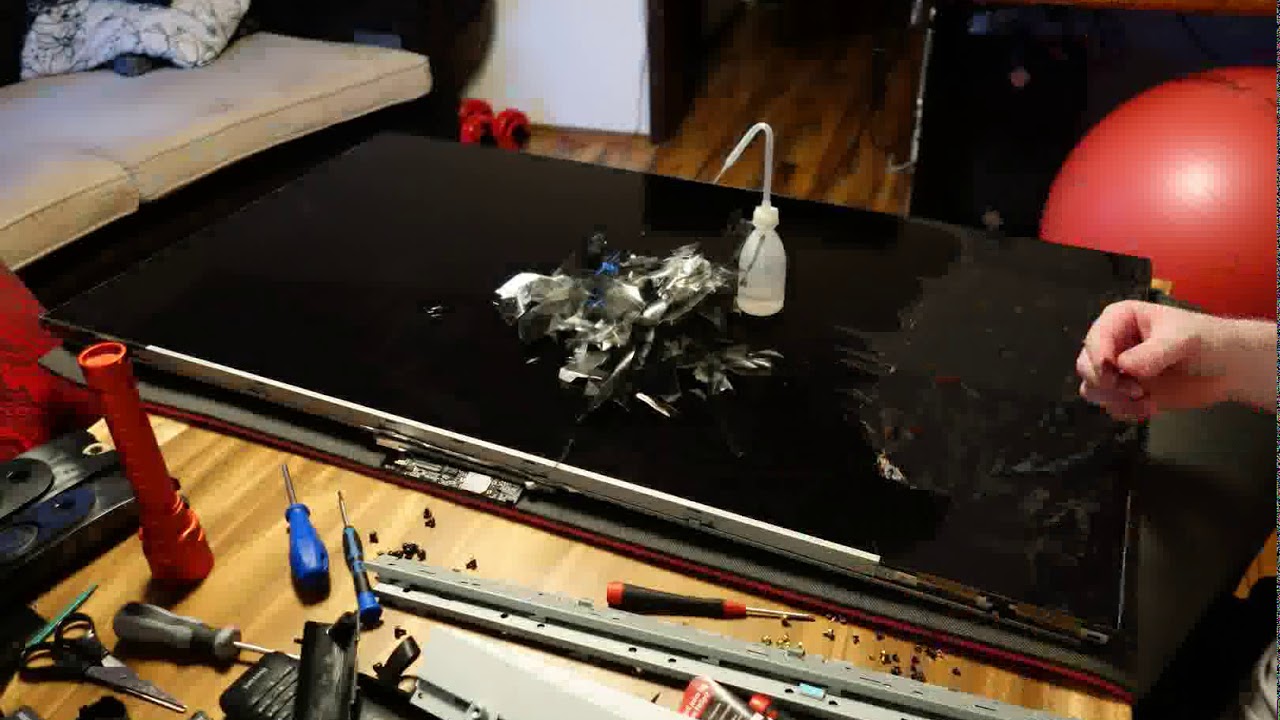 TV polarizer removal 55min time lapse (WHL #P15) - YouTube