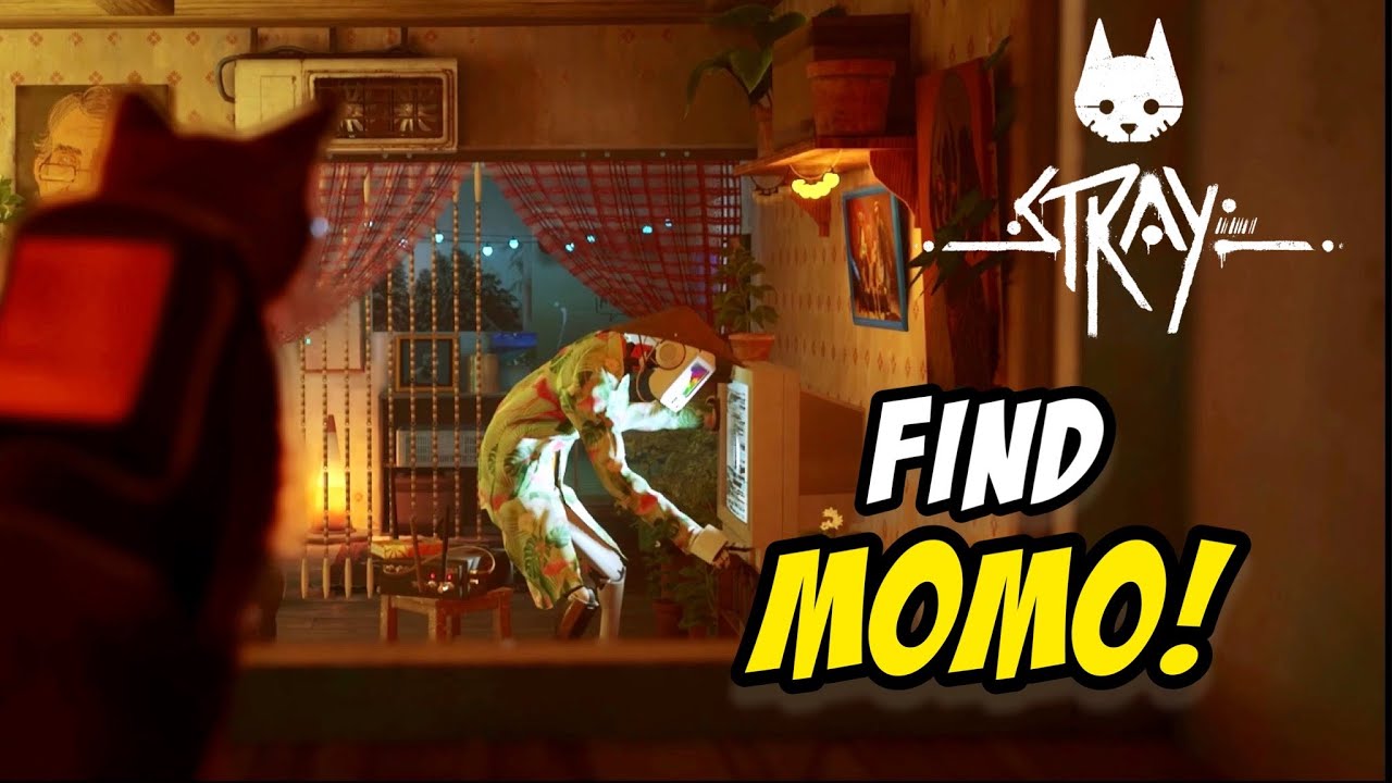 STRAY - How to find Momo's location (orange neon lights building ...