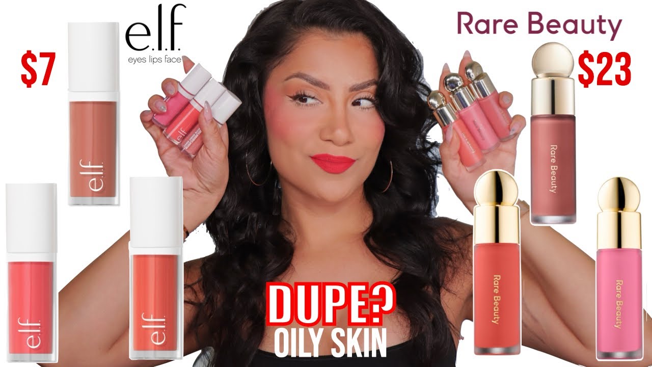 DUPE? $7 e.l.f. COSMETICS CAMO vs $23 RARE BEAUTY SOFT PINCH LIQUID ...