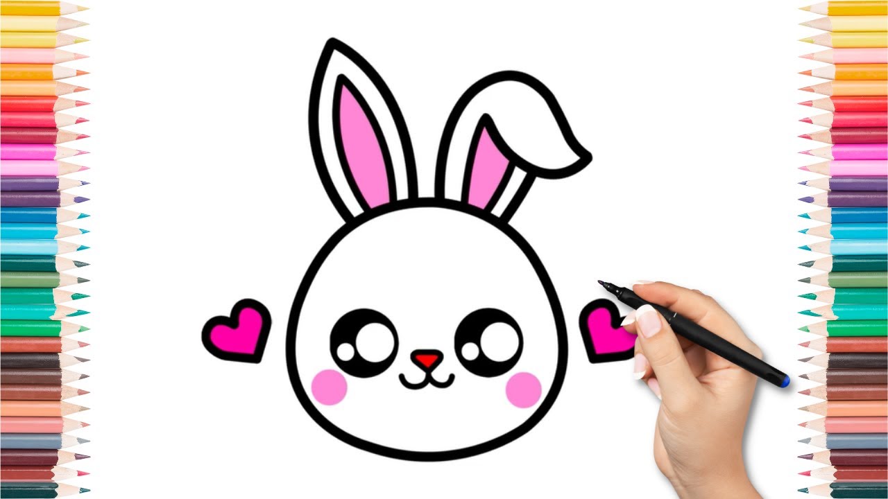 HOW TO DRAW A KAWAII EASTER BUNNY - Easy Tutorial Step by Step For ...