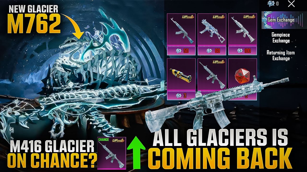 OMG 😍 M416 Glacier And Akm Glacier Is Coming Back | New Glacier M762 | All Glacier Is Back ...