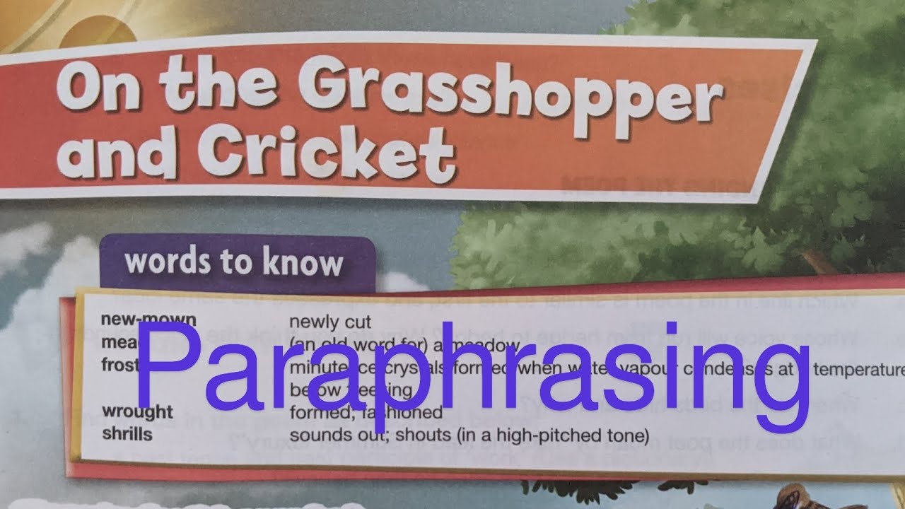 New Oxford Modern English Book 8| Poem: On the Grasshopper and Cricket ...