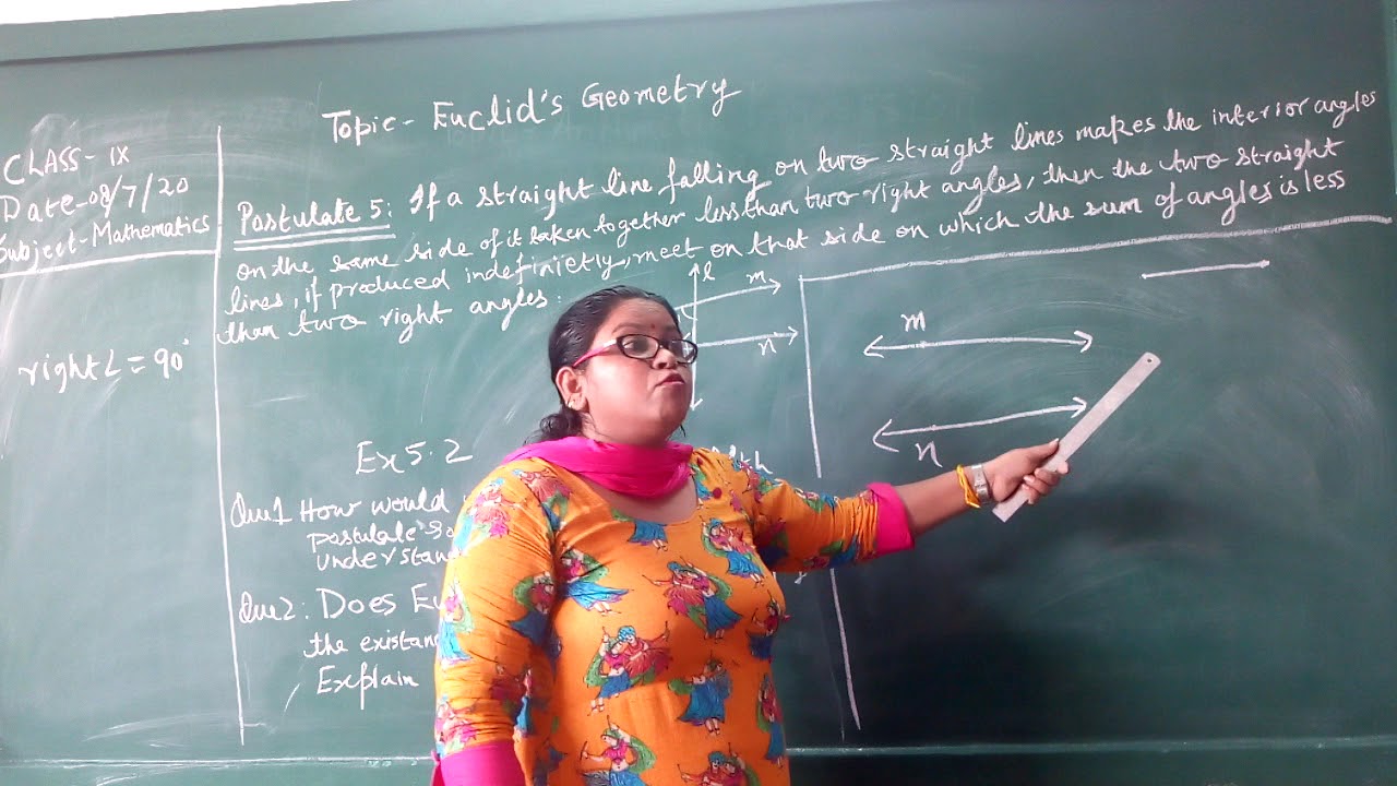 Class 9 Euclid's geometry fifth postulate explanation of ex 5.2 ncert ...
