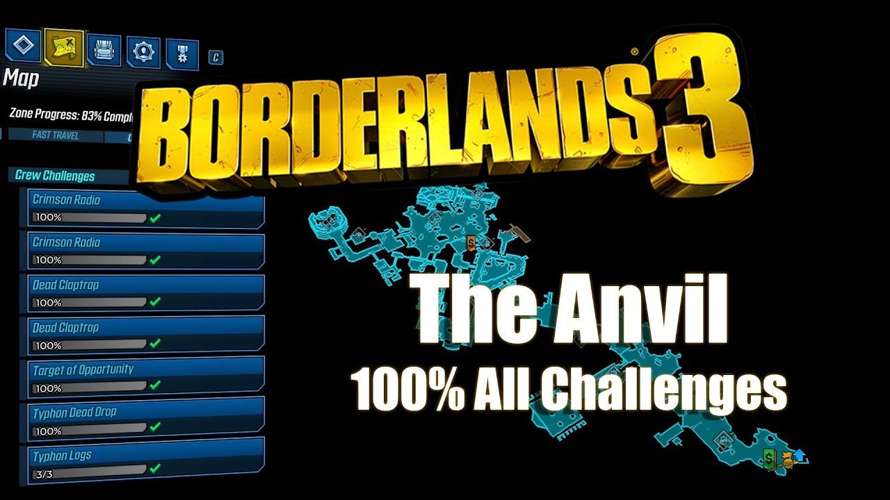 Borderlands 3 - The Anvil - 100% All Crew Challenges - YouTube