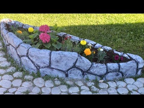 клумба для цветов из кирпича или из тогочтобыло. - YouTube