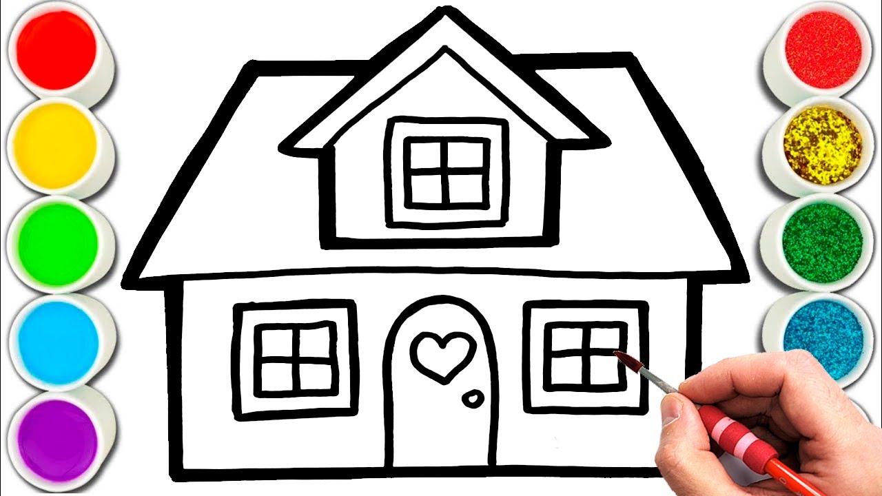 House Drawing, Painting & Coloring For Kids and Toddlers_ Child Art ...