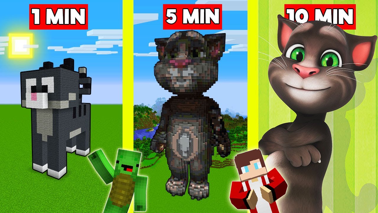 TALKING TOM Build Battle In Minecraft - NOOB VS PRO CHALLENGE - Maizen Mizen Mazien Parody - YouTube