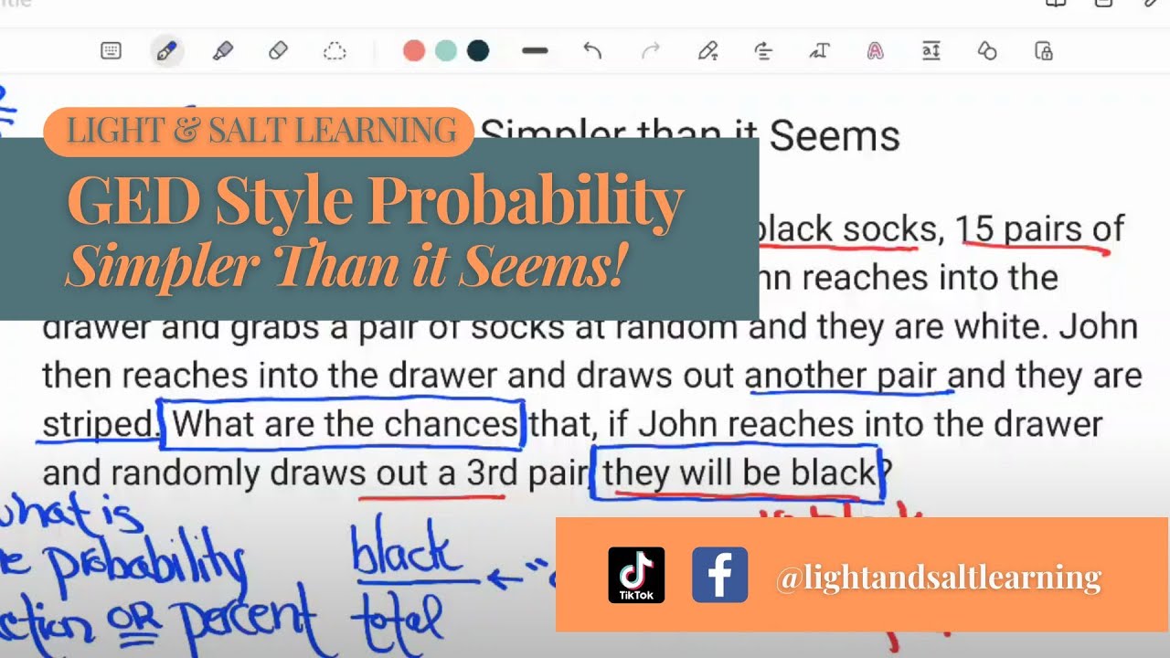 GED Style Probability: Simpler Than it Seems! - YouTube