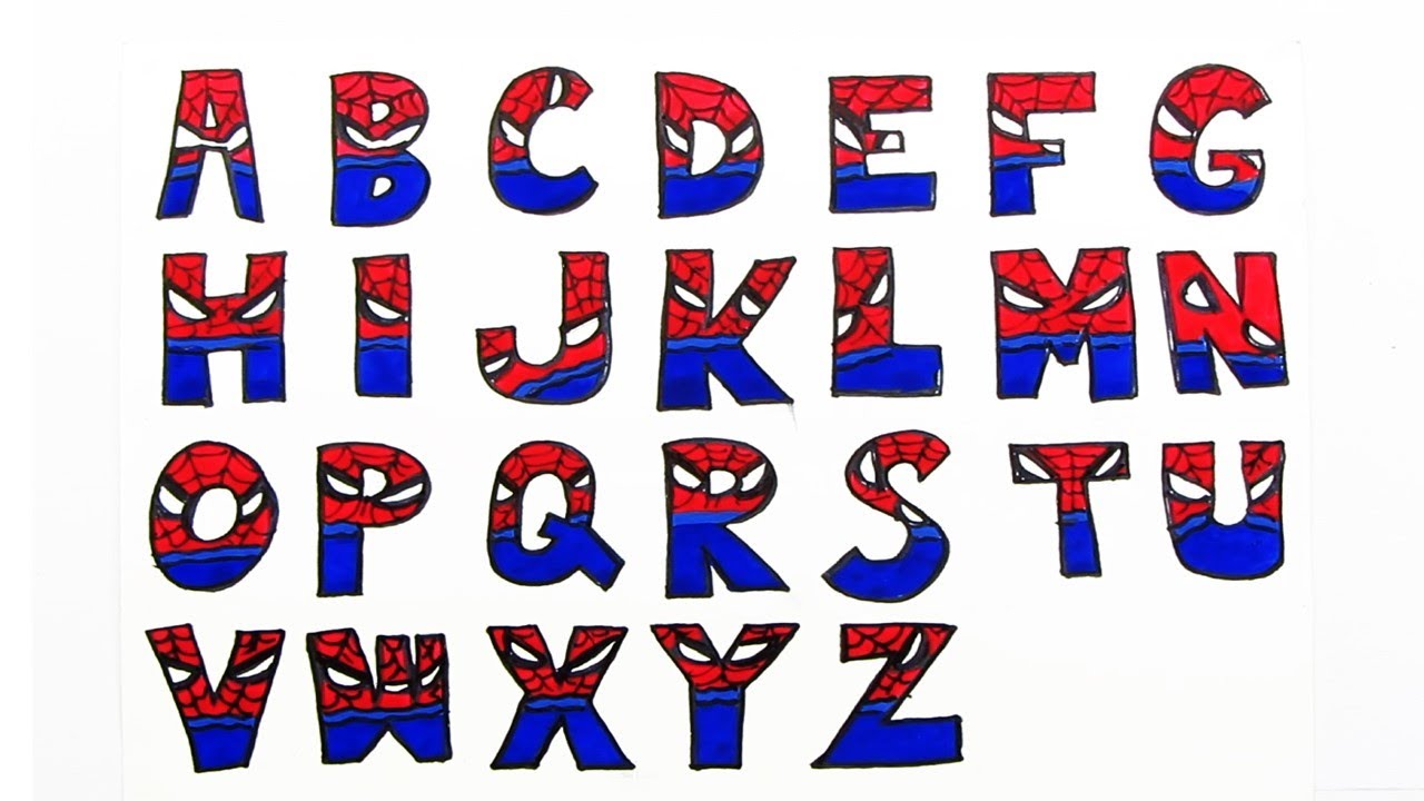 How To Draw Spider Man style alphabet / Cómo dibujar el alfabeto estilo ...