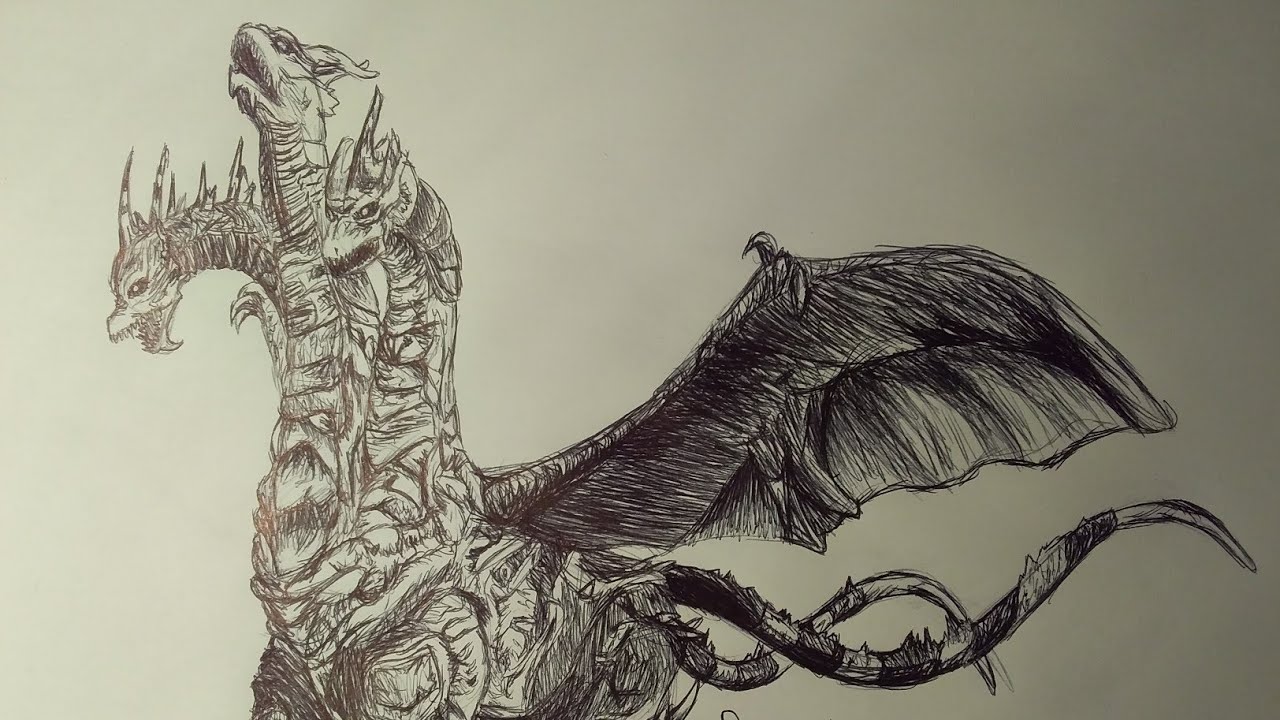 Drawing Keizer Ghidorah From Godzilla Final Wars - YouTube