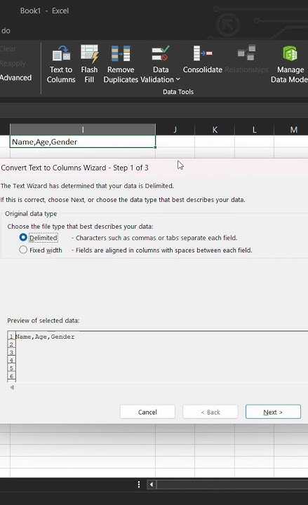 How to separate single cell delimited text to separate columns in MS Excel - YouTube