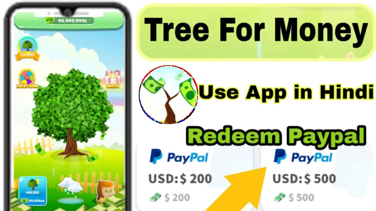 Use Tree For Money App|make money for free,हर मिनट Paypal कैश कमाओ,free ...
