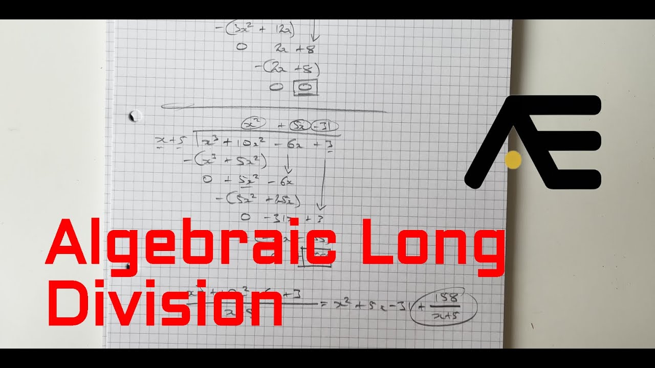 How To Do Algebraic Long Division YouTube How To Do Algebraic Long Division YouTube