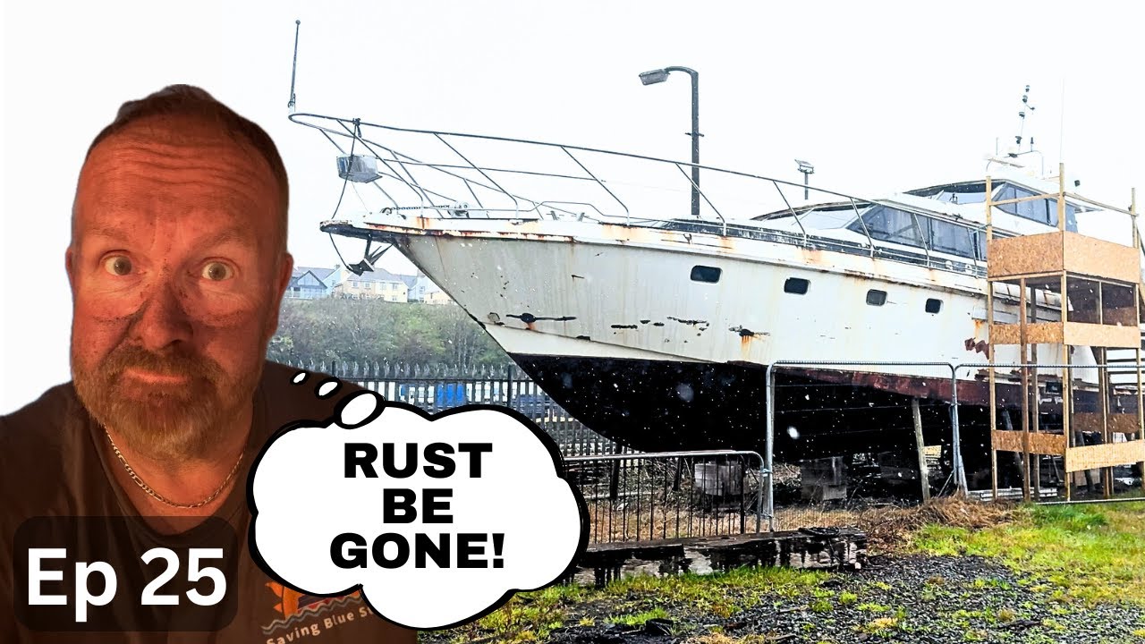 GRINDING Away Rust on Blue Steel’s Stern - Boat Restoration Progress ...