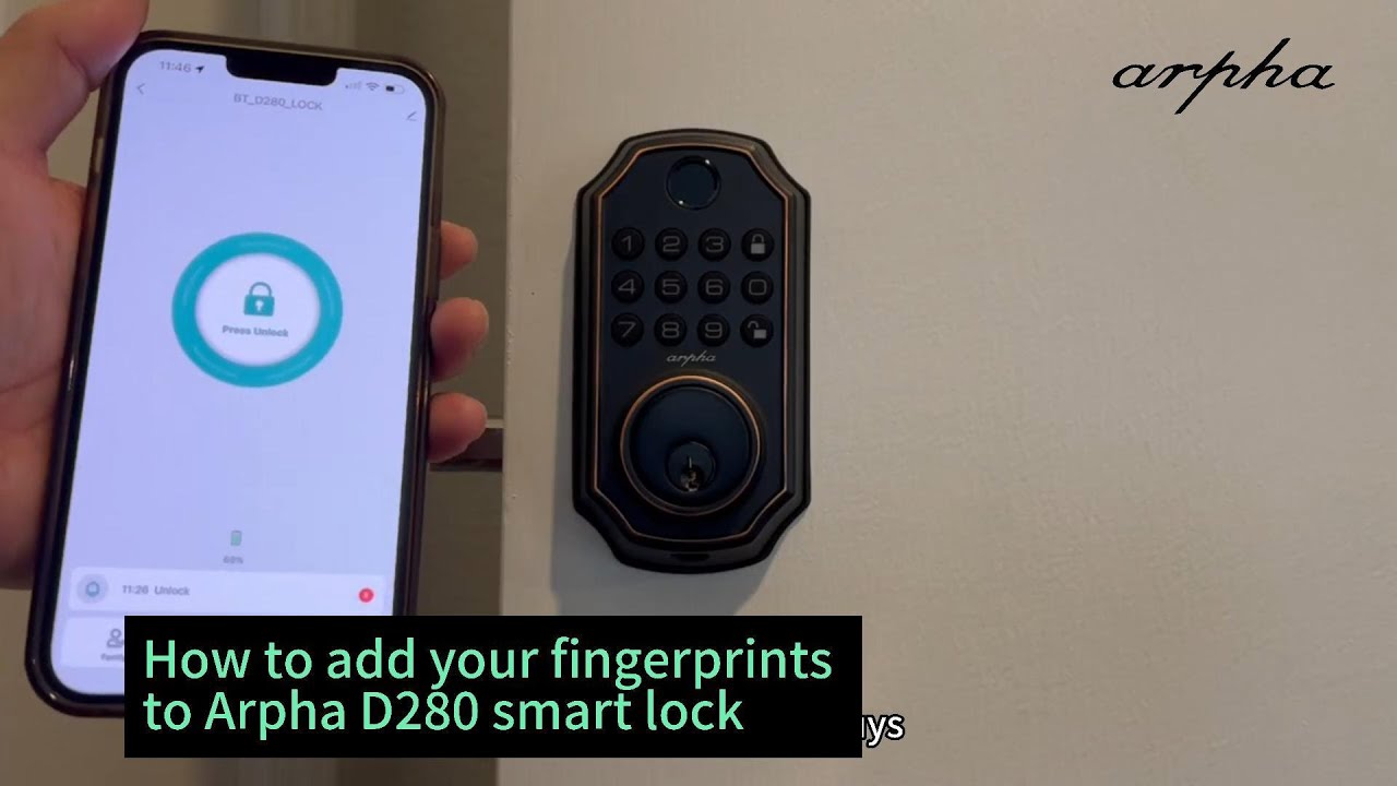 How to add your fingerprints to the Arpha D280 smart lock? - YouTube