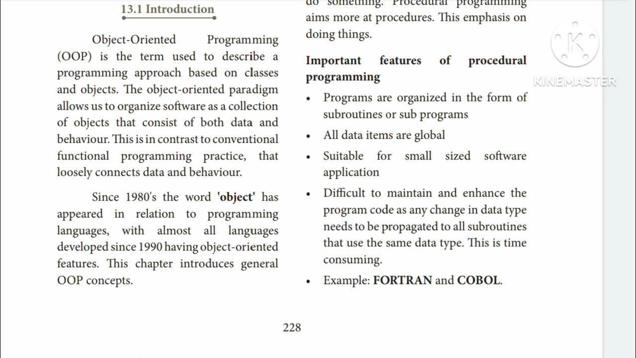 Class 11 Computer Science Chapter 13 Part 1 Procedural Modular Objectoriented Programming In