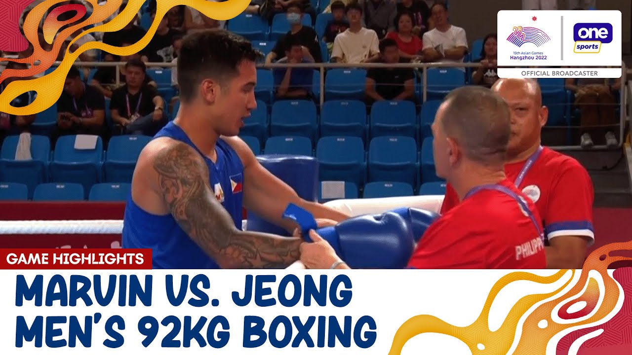 John Marvin vs. Jeong Jaemin - men's 92kg boxing highlights | 19th ...