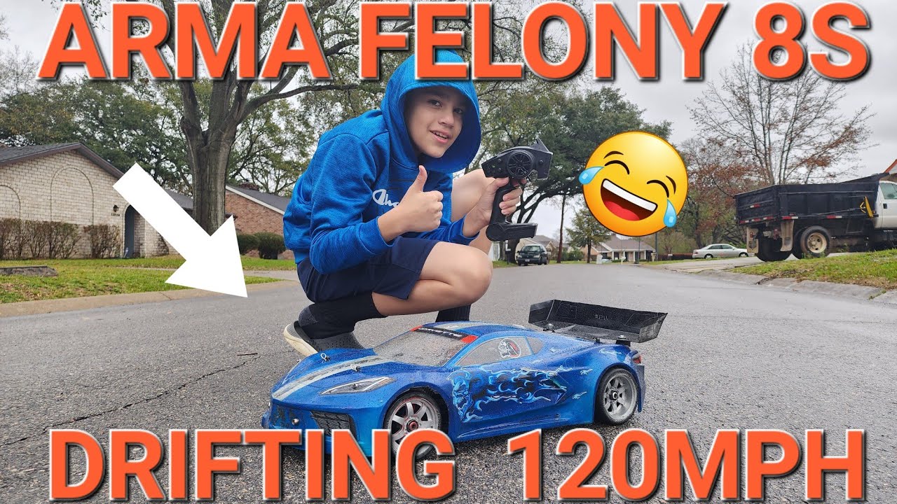 ARMA FELONY Upgraded 8S EXTREME VIDEOS ON WET ROADS 120mph - YouTube