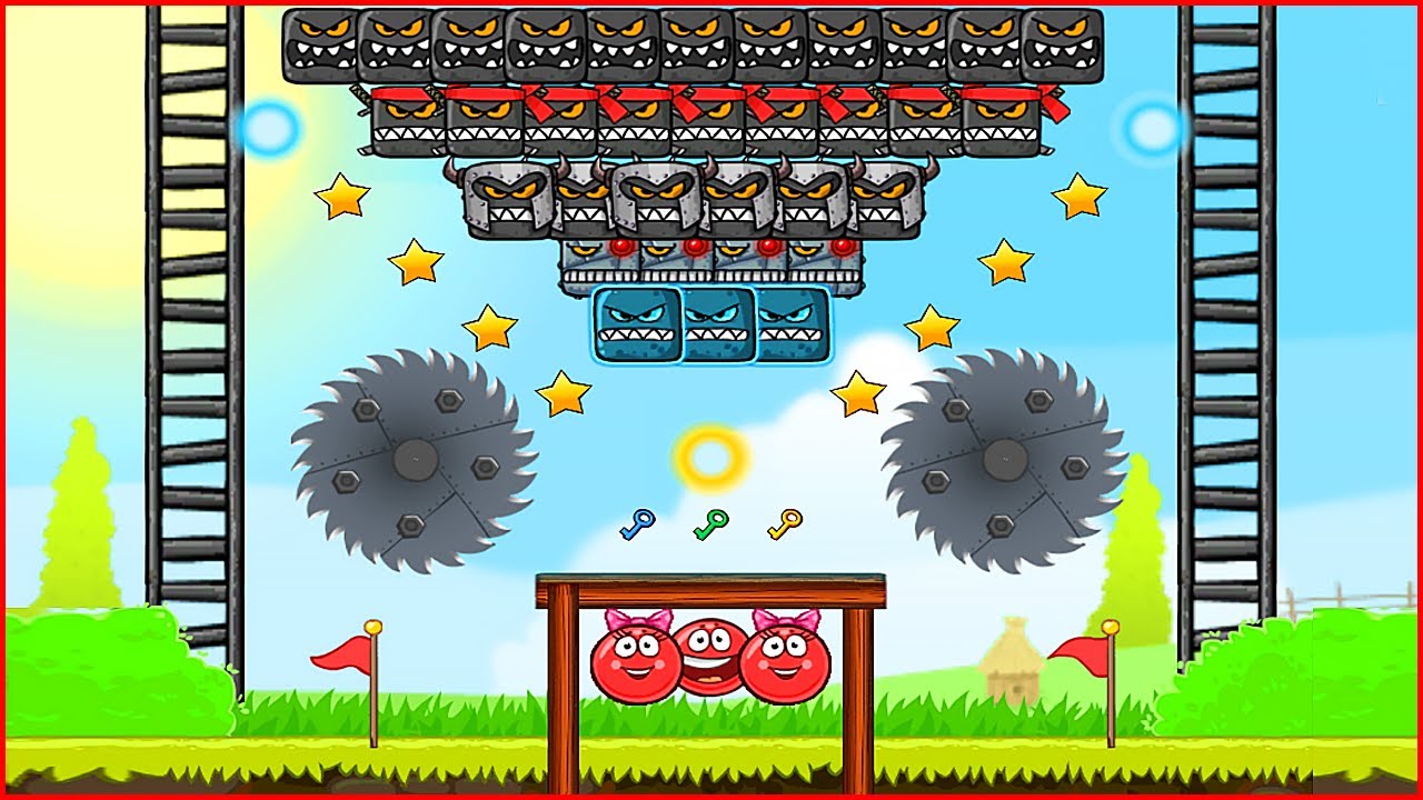 красный шарик МОД на 1000 КВАДРАТОВ ! Red ball 3 новая игра про шар от ...